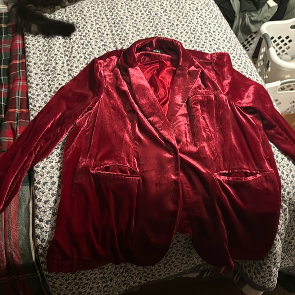 torrid | Jackets & Coats | Torrid Red Velvet Blazer Size 416 | Poshmark